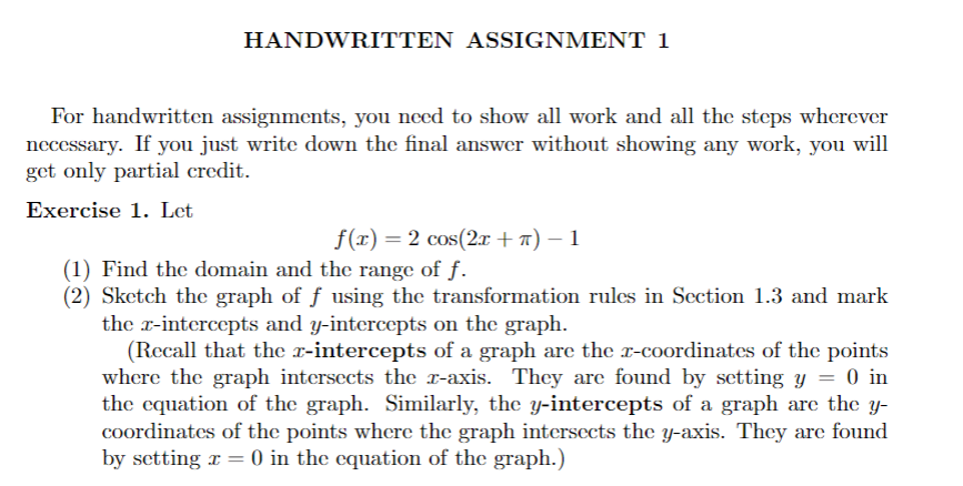 Solved HANDWRITTEN ASSIGNMENT 1 For handwritten assignments, | Chegg.com