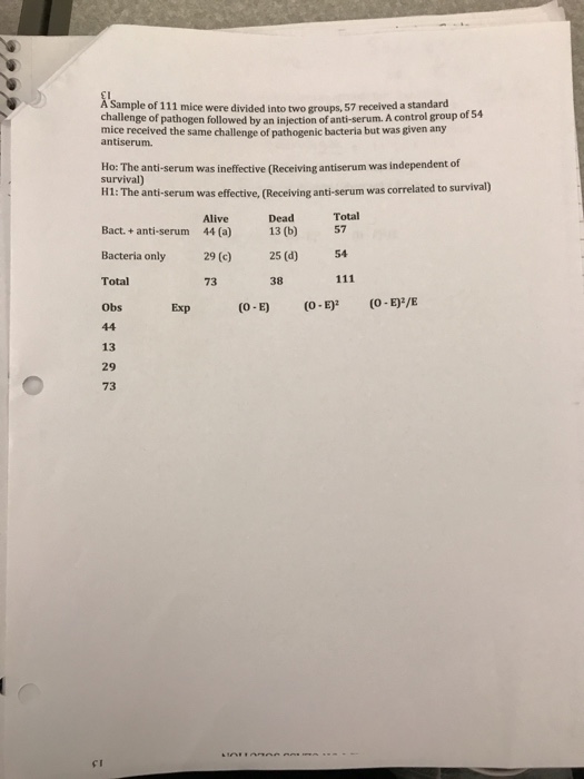 Solved A sample of 111 mice were divided into two groups, 57 | Chegg.com