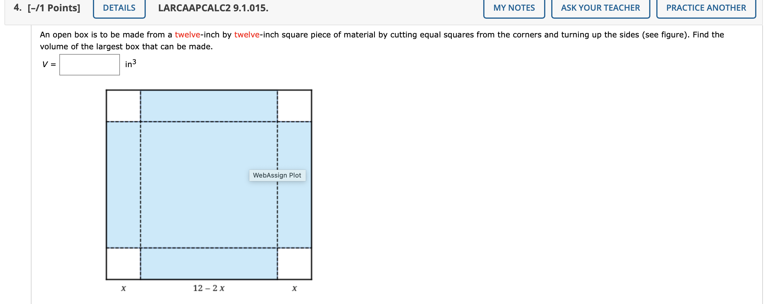Solved A rectangular solid with a square base has a volume | Chegg.com