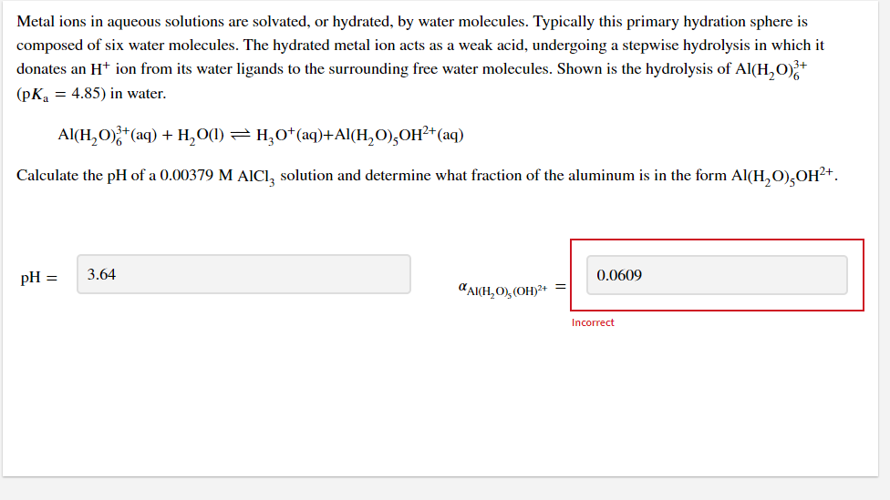 Solved Metal ions in aqueous solutions are solvated, or | Chegg.com