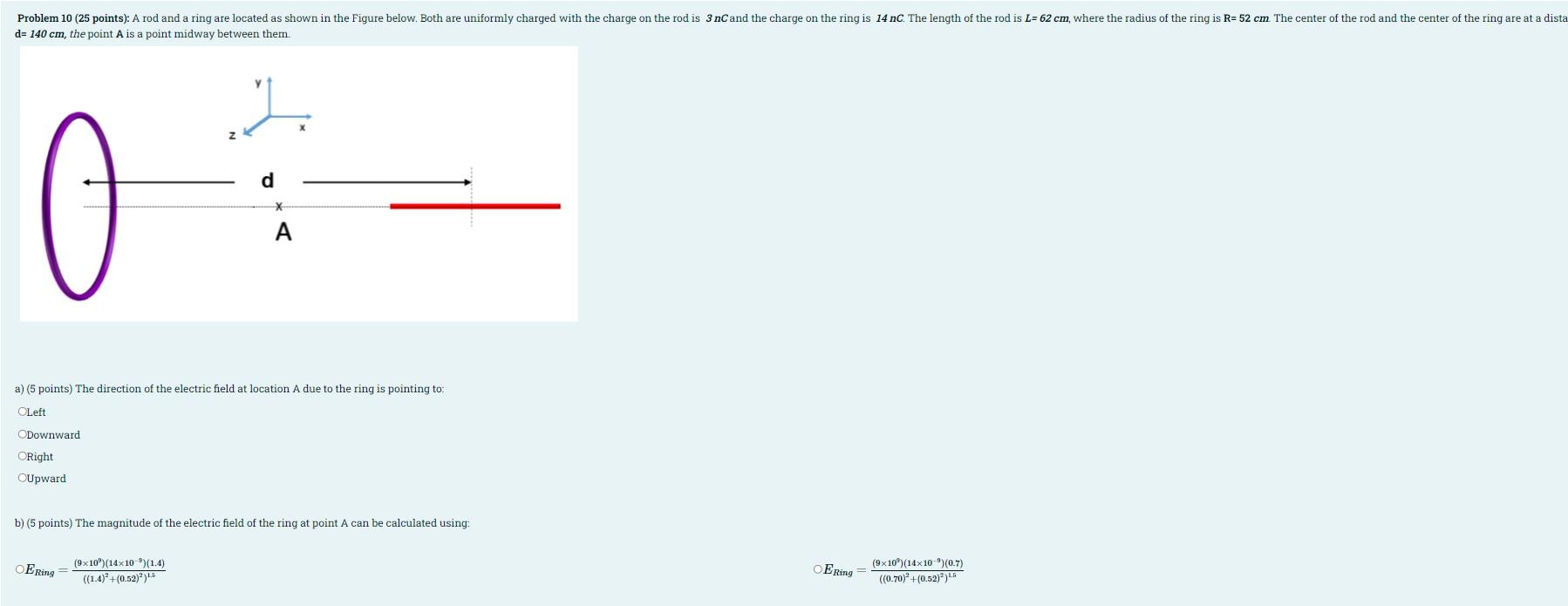 Solved A rod and a ring are located as shown in the Figure | Chegg.com