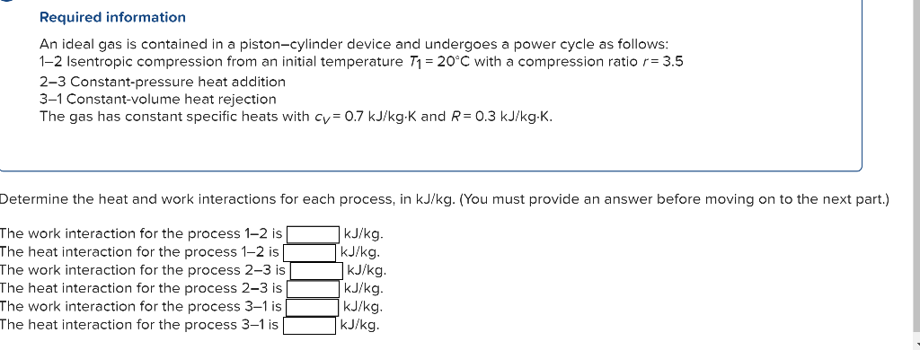 Solved Required information An ideal gas is contained in a | Chegg.com