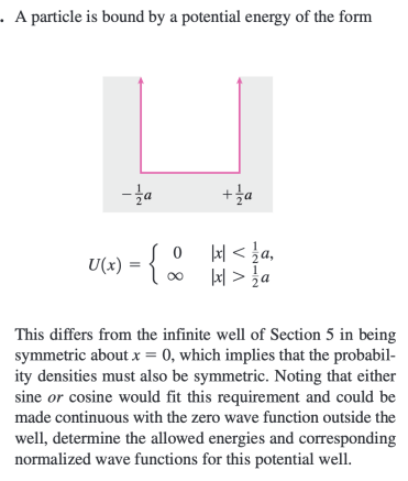 Solved . A particle is bound by a potential energy of the | Chegg.com