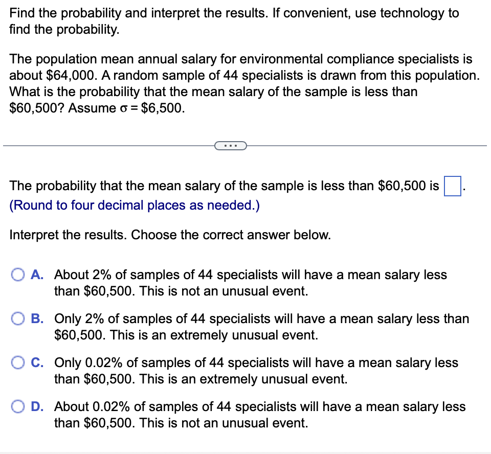 Solved Find the probability and interpret the results. If | Chegg.com