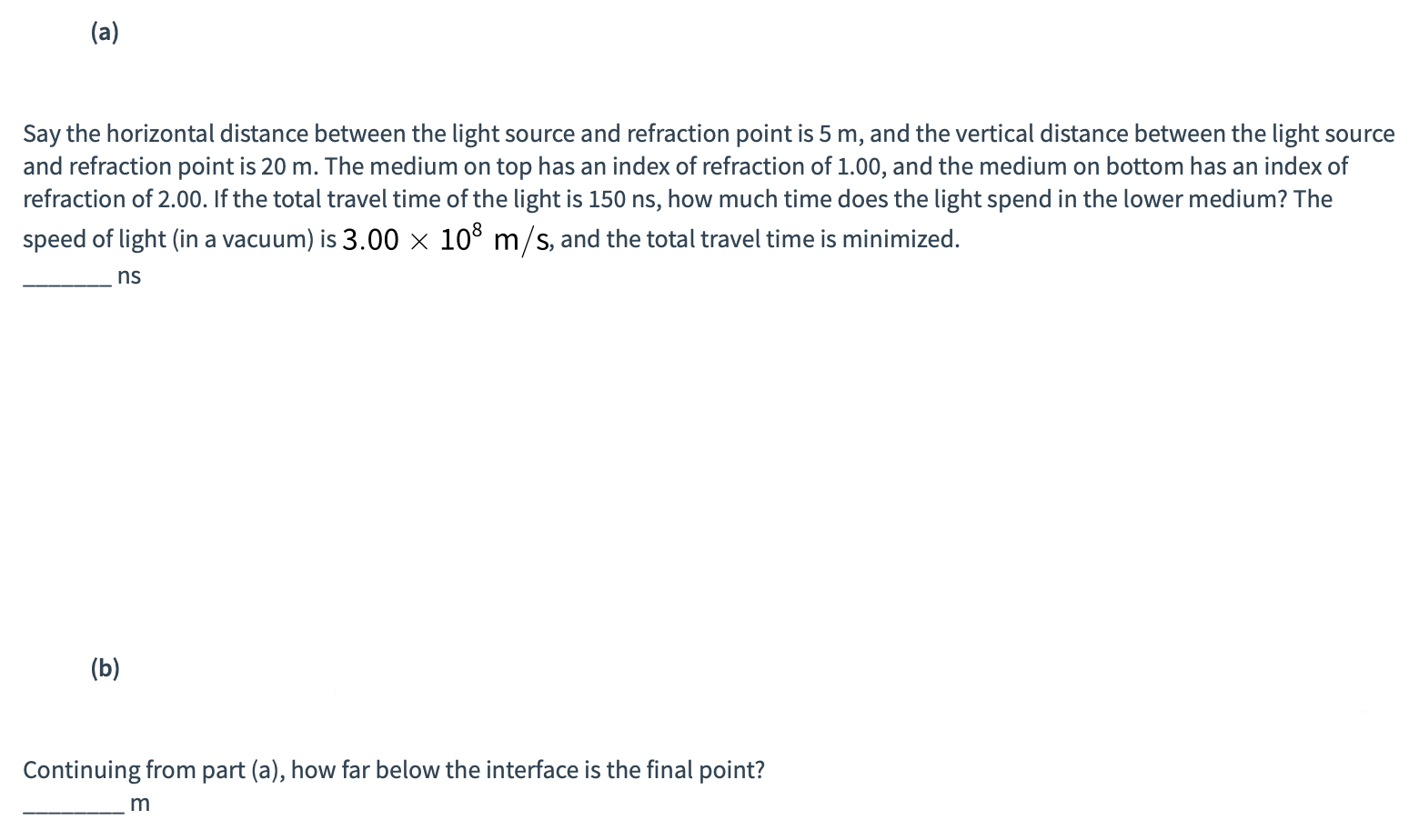 Solved (a) Say the horizontal distance between the light | Chegg.com