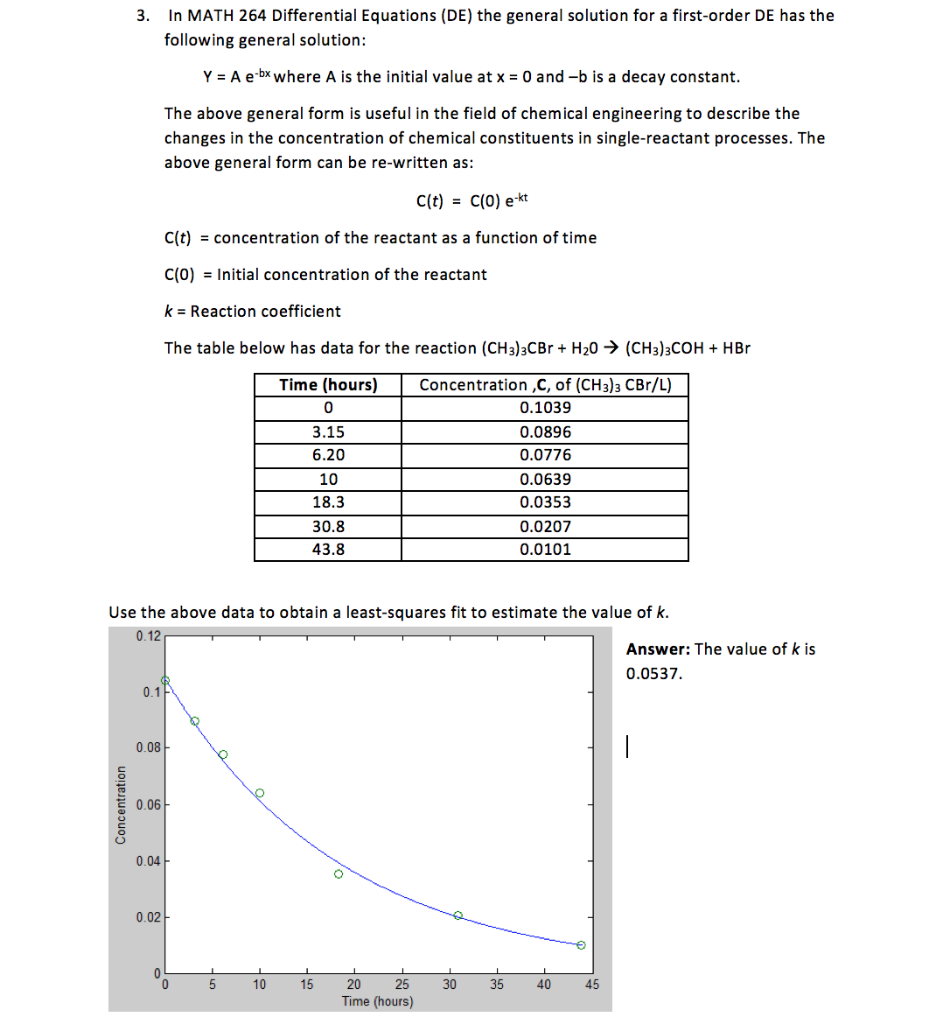 Solved 3. In MATH 264 Differential Equations (DE) the | Chegg.com