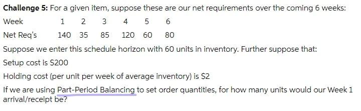 Solved Challenge 5: For a given item, suppose these are our | Chegg.com