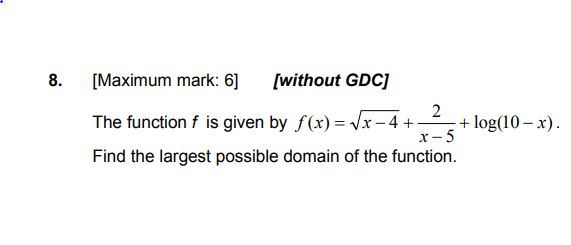 Solved [Maximum mark: 6] [without GDC] [woThe function f ﻿is | Chegg.com