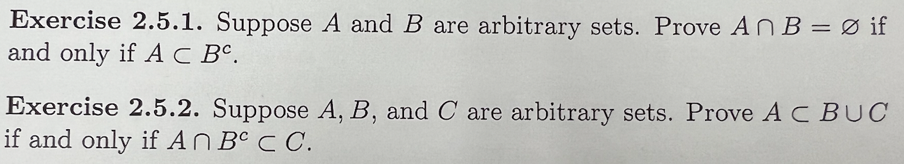 Solved Exercise 2.5.1. Suppose A and B are arbitrary sets. | Chegg.com
