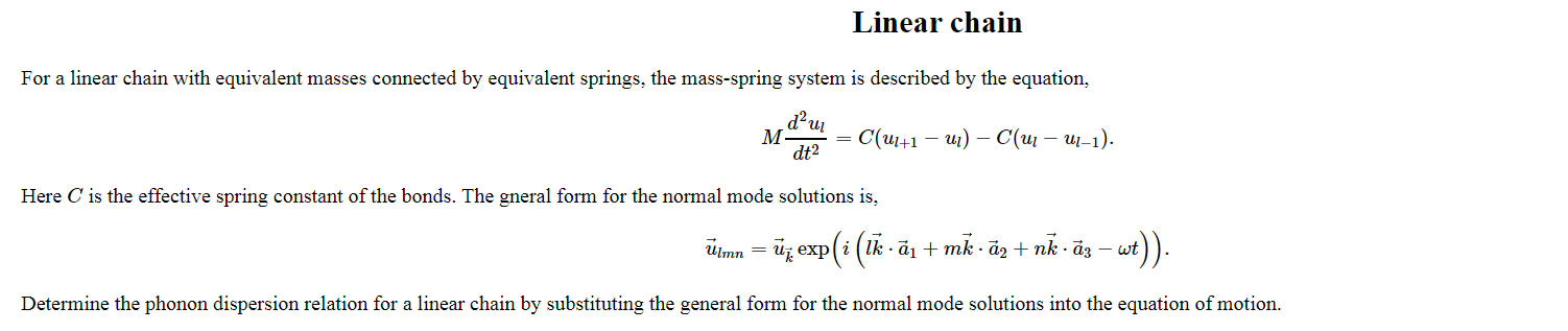 Solved Linear chain For a linear chain with equivalent | Chegg.com