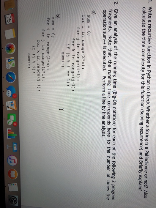 Solved . Write a recursive function in Python to Check | Chegg.com