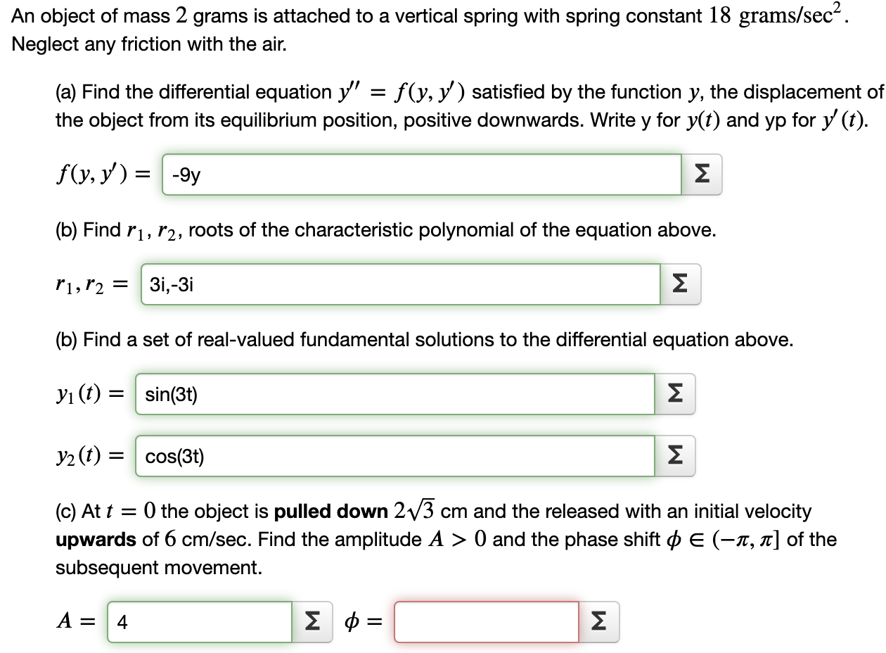 Solved An object of mass 2 grams is attached to a vertical | Chegg.com