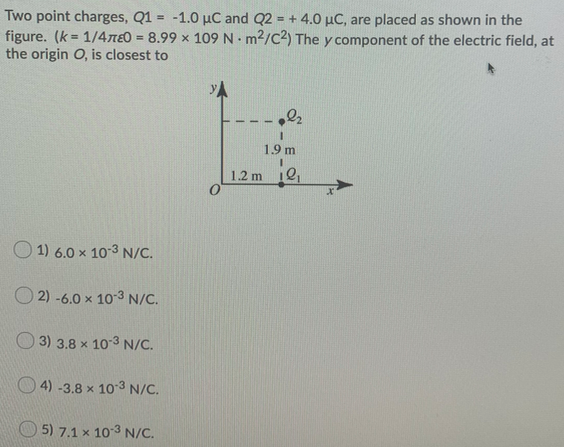 Solved Two point charges, Q1 = -1.0 uC and Q2 = + 4.0 uC, | Chegg.com