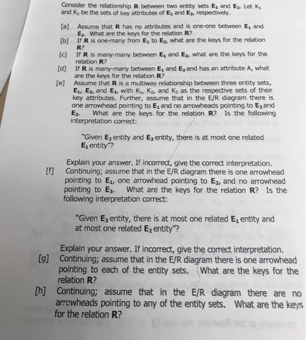Solved Consider the relationship R between two entity sets | Chegg.com