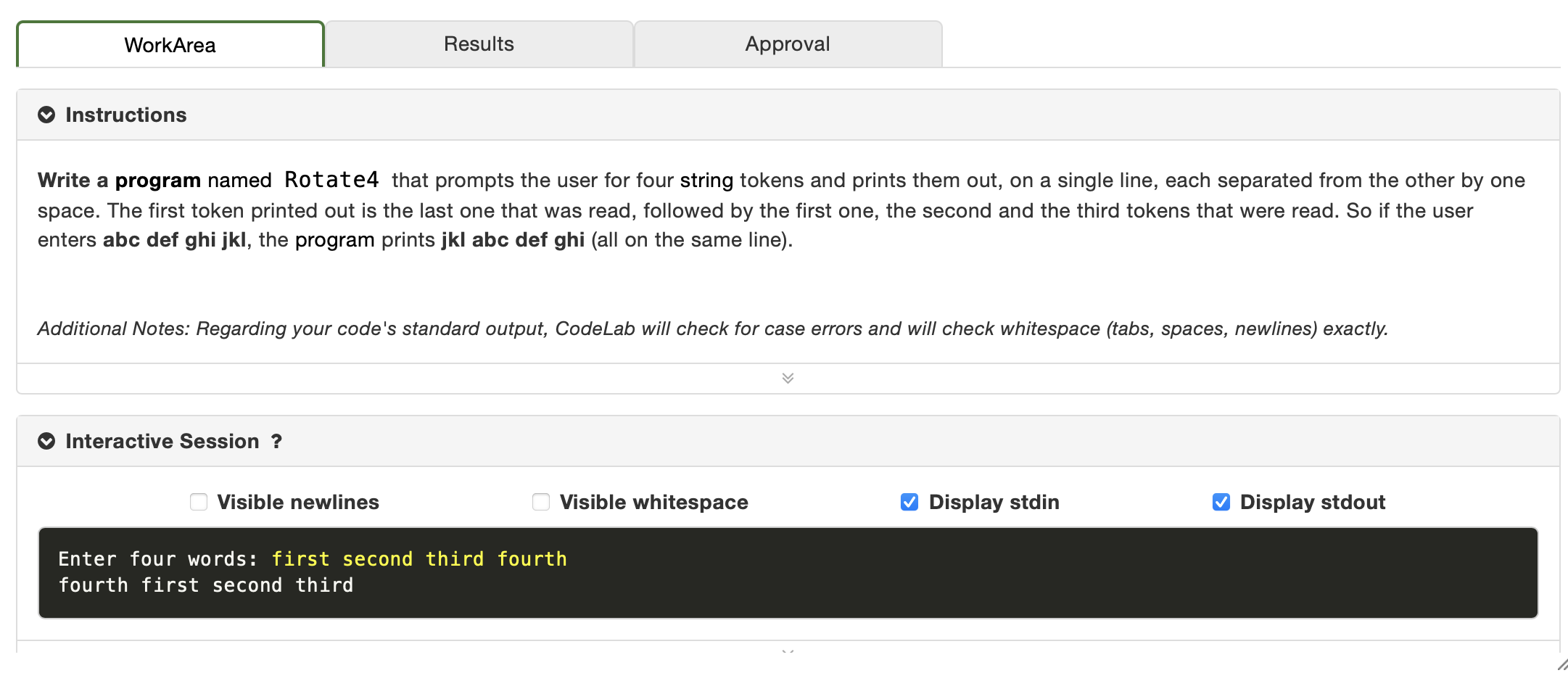 Solved Write a program named Rotate4 that prompts the user | Chegg.com