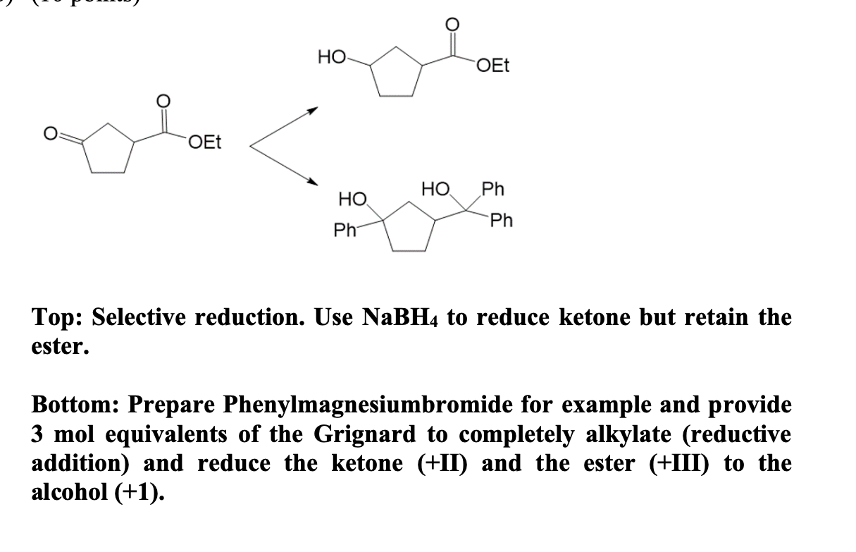 Solved Top: Selective reduction. Use NaBH4 to reduce ketone | Chegg.com