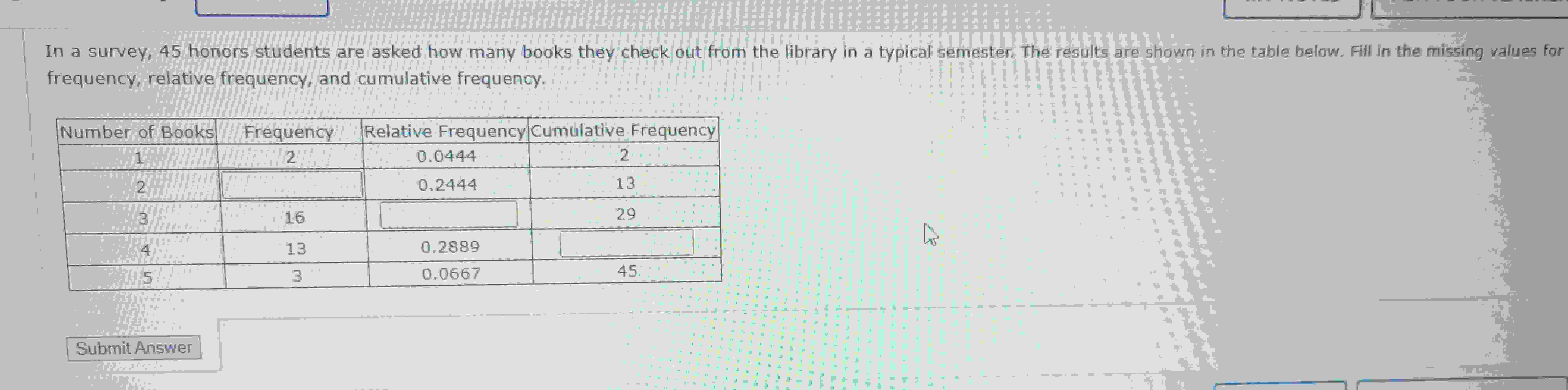 Solved frequency, relative frequency, and cumulative | Chegg.com Solved frequency, relative frequency, and cumulative | Chegg.com