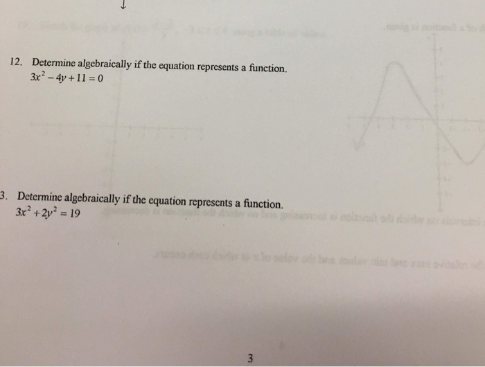 Solved Determine algebraically if the equation represents a | Chegg.com