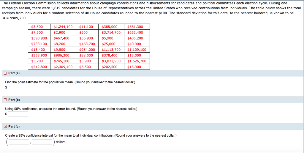 Solved The Federal Election Commission collects information | Chegg.com