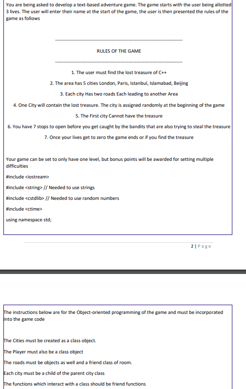 Solved You are being asked to develop a text-based adventure | Chegg.com