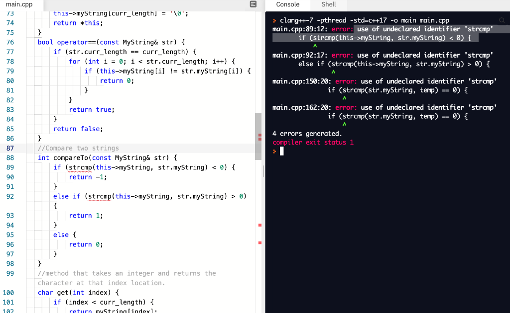 Solved How can I fix this error for C++, below is the code | Chegg.com ...
