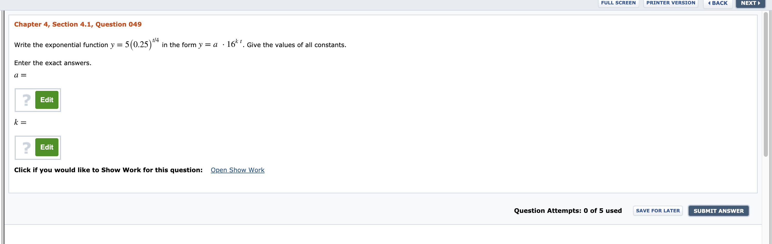 Solved FULL SCREEN PRINTER VERSION A BACK NEXT Chapter 4, | Chegg.com