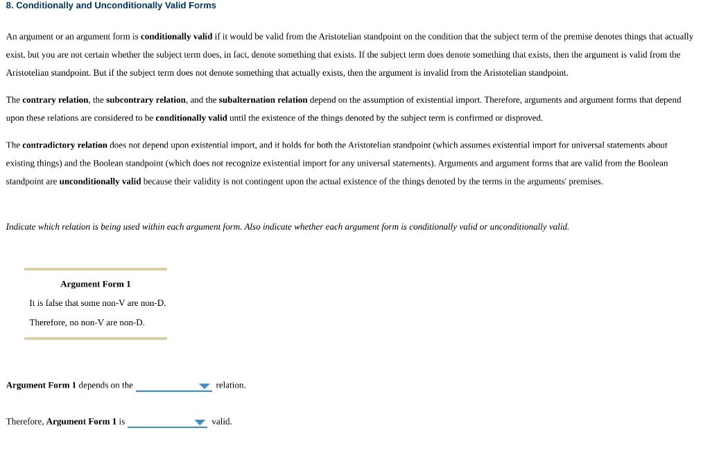 8. Conditionally and Unconditionally Valid Forms An | Chegg.com