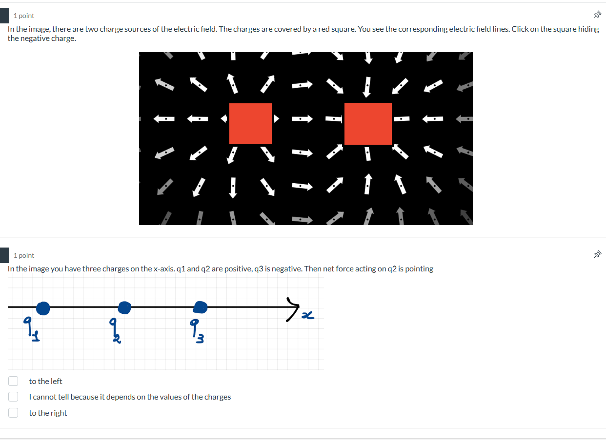 Solved 1 point the negative charge. 1 point In the image you | Chegg.com