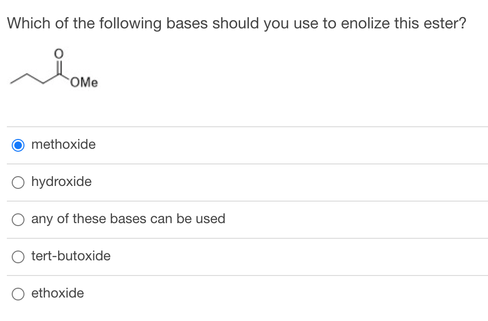 Solved Which of the following bases should you use to | Chegg.com