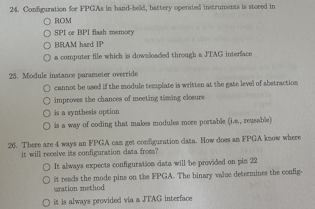 Solved 24 Configuration For Fpgas In Hand Held Battery