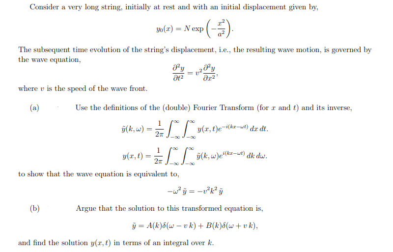 Solved Consider a very long string, initially at rest and | Chegg.com
