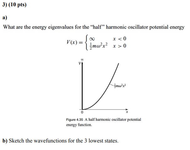 Solved What are the energy eigenvalues for the "half" | Chegg.com