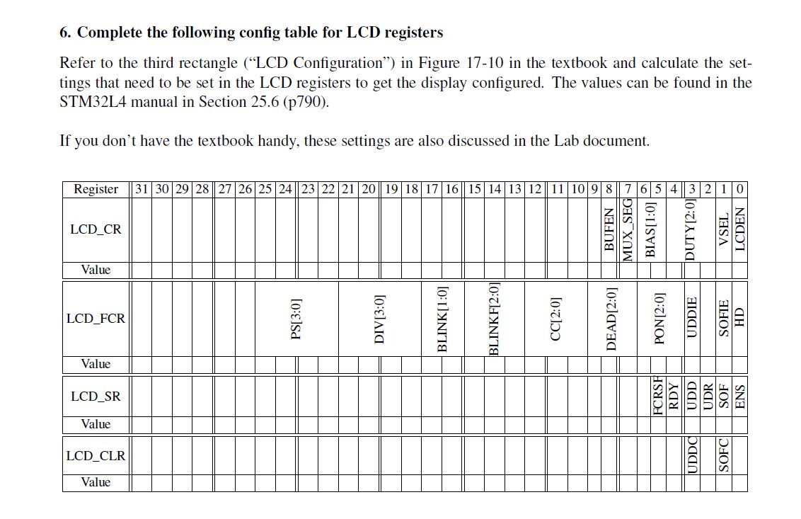 6. Complete the following config table for LCD | Chegg.com