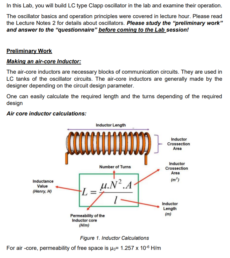Solved In this Lab, you will build LC type Clapp oscillator | Chegg.com