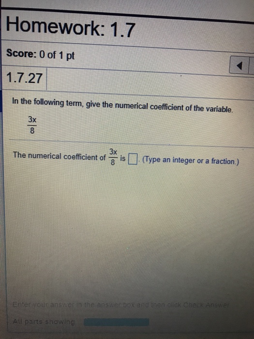 Solved Score: 0 of 1 pt Give the numerical coefficient of | Chegg.com