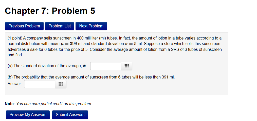 Solved Chapter 7: Problem 5 Previous Problem Problem List | Chegg.com