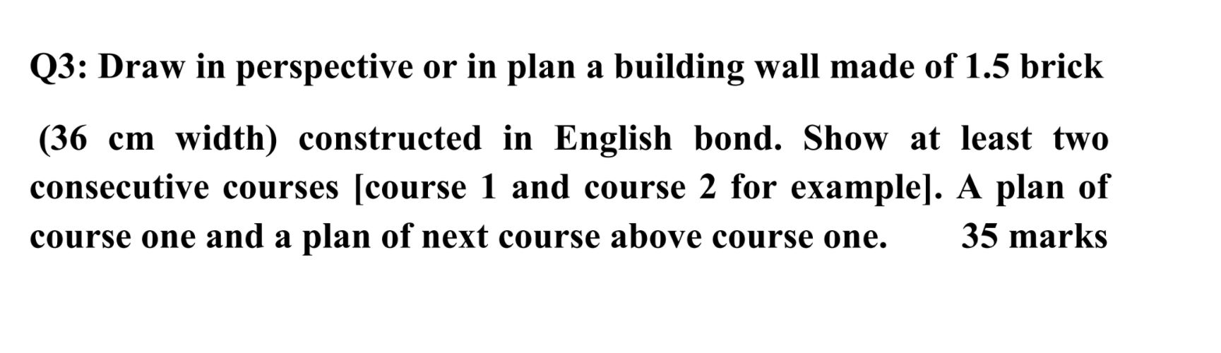 Solved Q3: Draw in perspective or in plan a building wall | Chegg.com