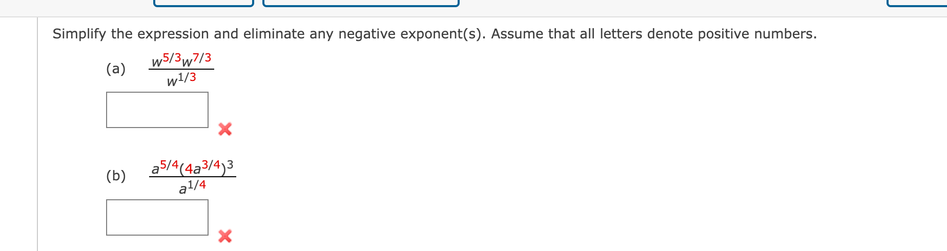 Solved Simplify the expression and eliminate any negative | Chegg.com