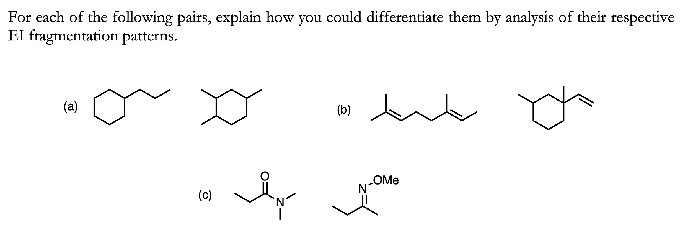 Solved For each of the following pairs, explain how you | Chegg.com