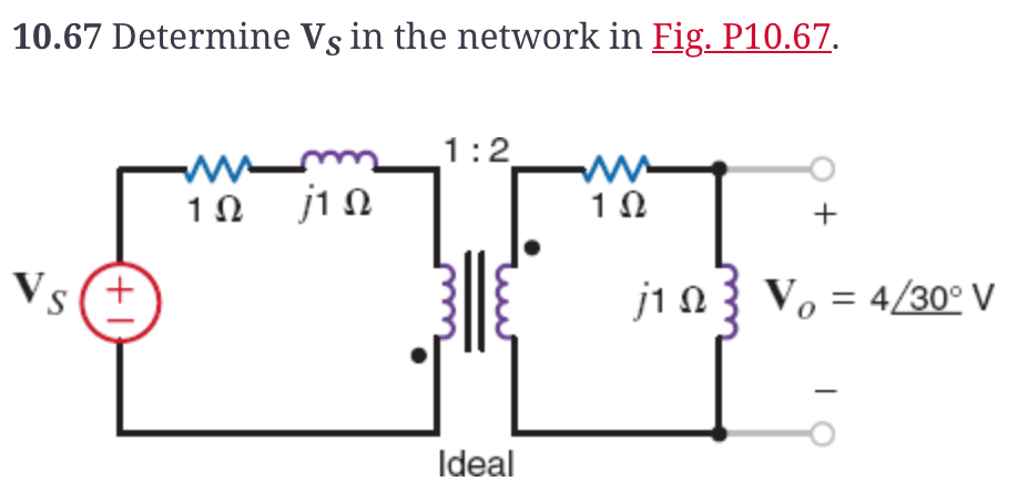 Solved 10.9 Find vo in the network in Fig. P10.9. The phase | Chegg.com