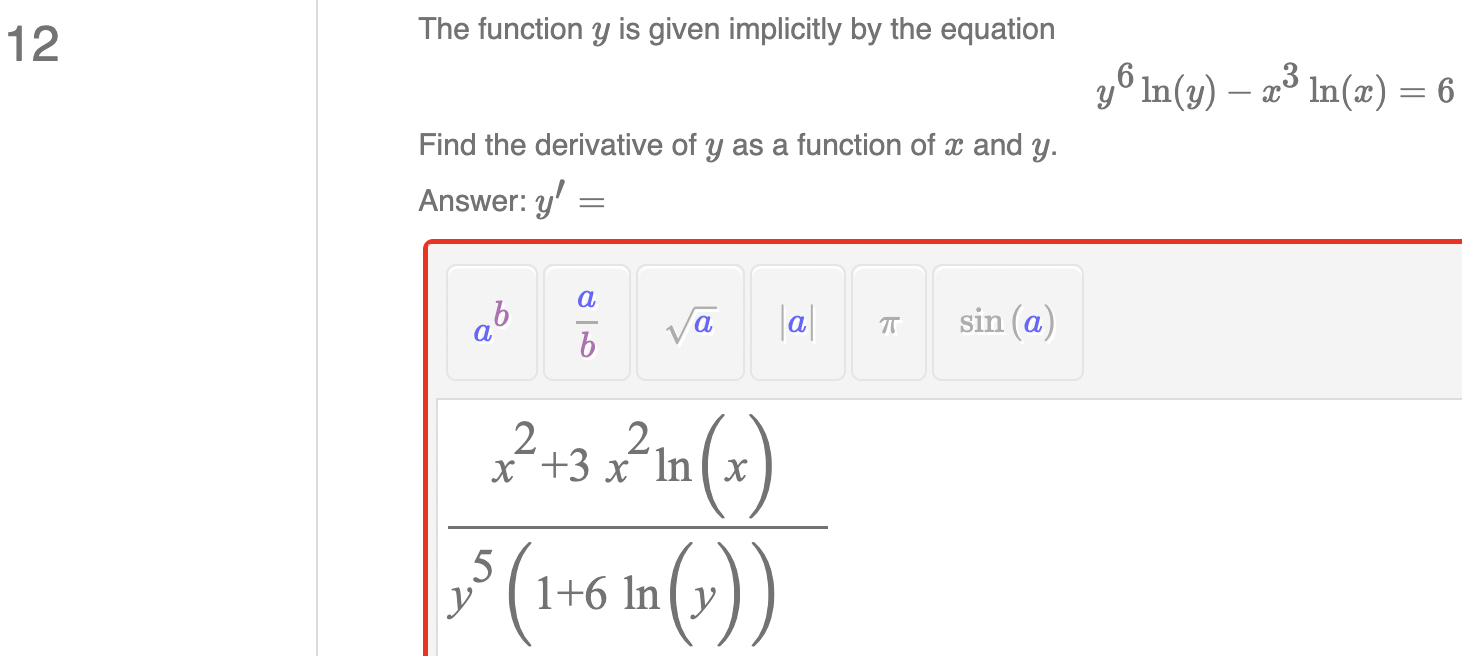 Solved The function y is given implicitly by the equation | Chegg.com