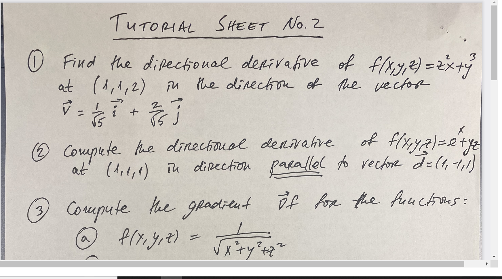 Solved Tutorial Sheet No. 2 (1) Find the directional | Chegg.com