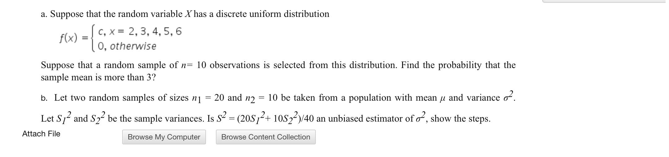 Solved a. Suppose that the random variable X has a discrete | Chegg.com