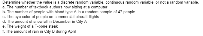 Solved Determine whether the value is a discrete random | Chegg.com