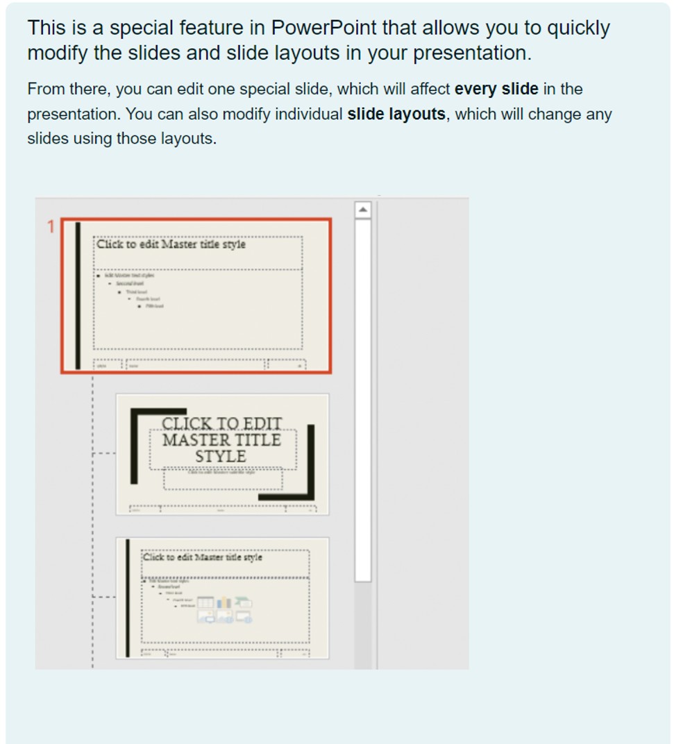 Solved This is a special feature in PowerPoint that allows | Chegg.com