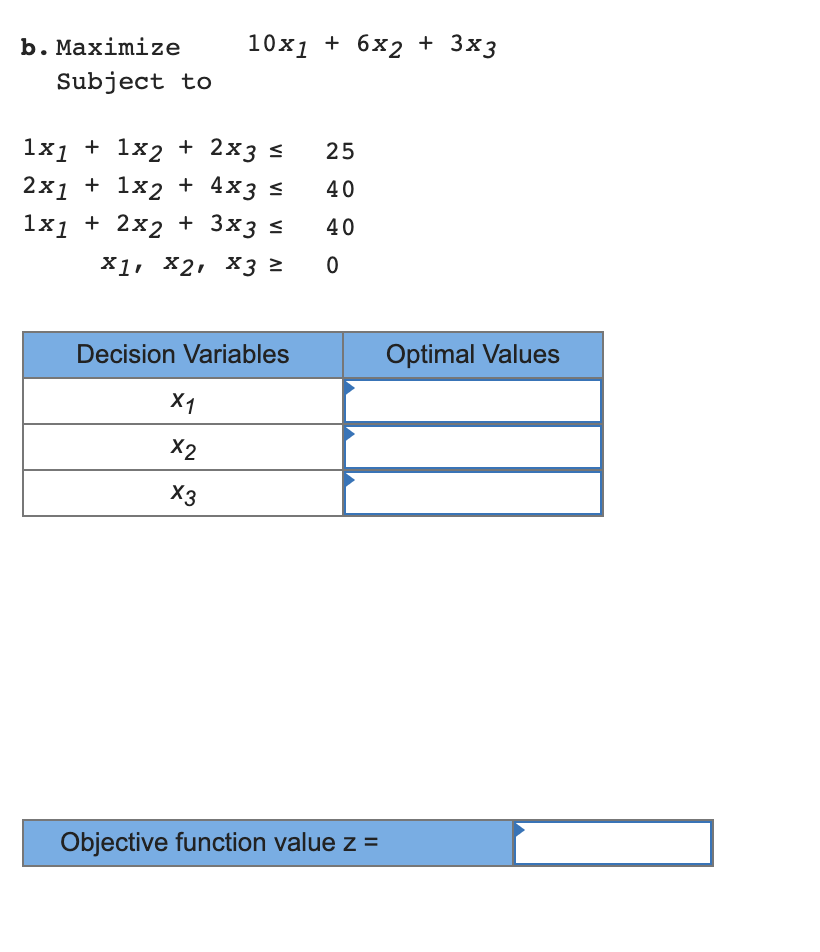Solved Use Excel Solver to obtain the optimal values of the | Chegg.com