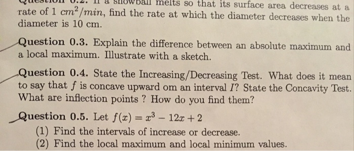 Solved Explain the difference between an absolute maximum | Chegg.com