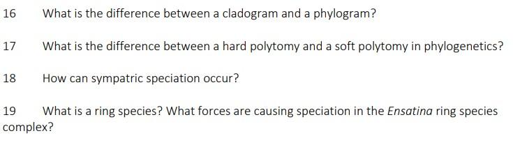 Solved 16 What is the difference between a cladogram and a | Chegg.com