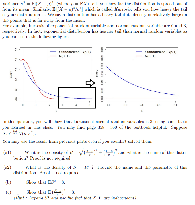 Solved Variance o2 = E[(X – )?] (where = EX) tells you how | Chegg.com