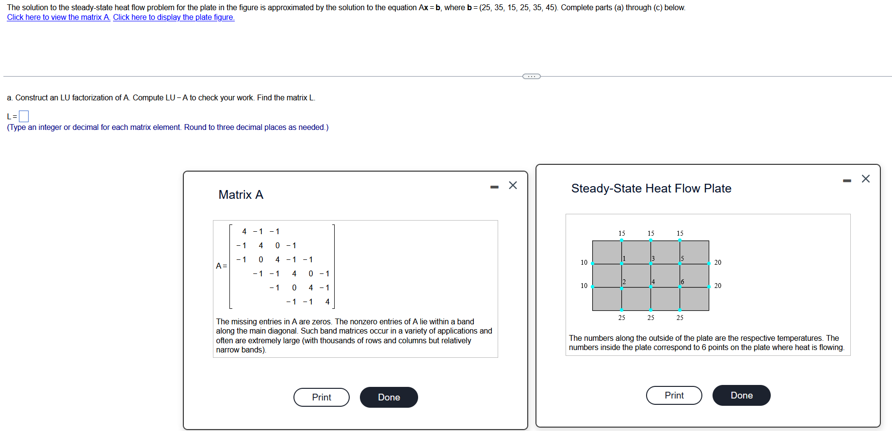 A Construct An Lu Factorization Of A Compute Lu A
